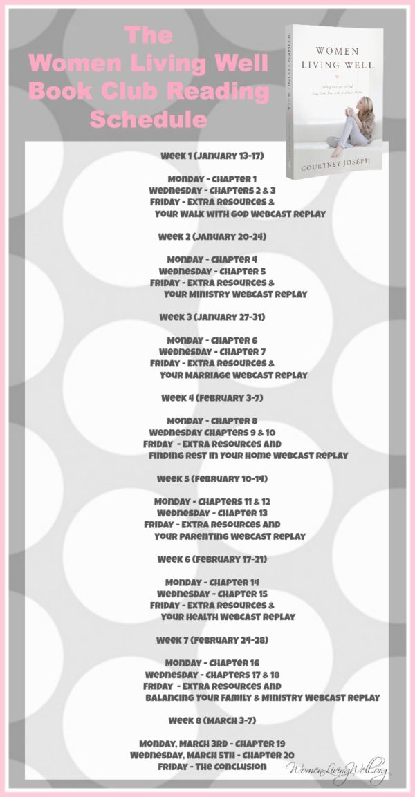 The Women Living Well Book Club Reading Schedule - Women Living Well