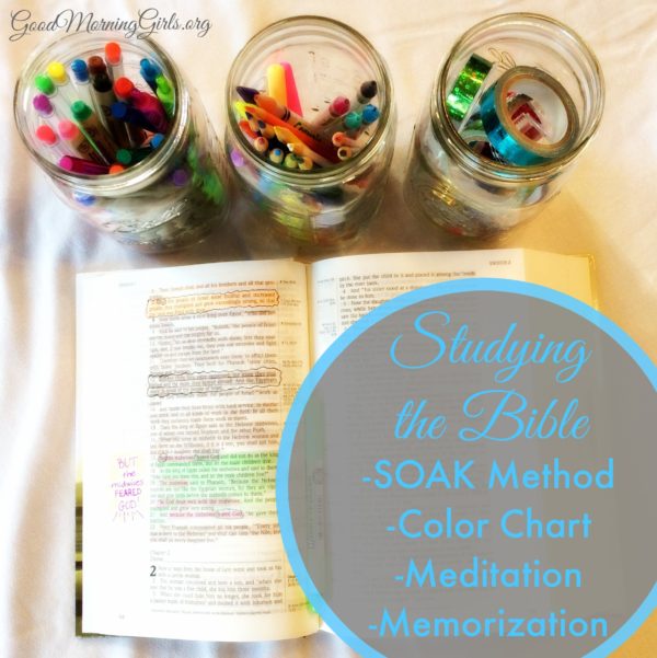 Studying the Bible Using the SOAK Method, Coloring Chart and Meditation ...