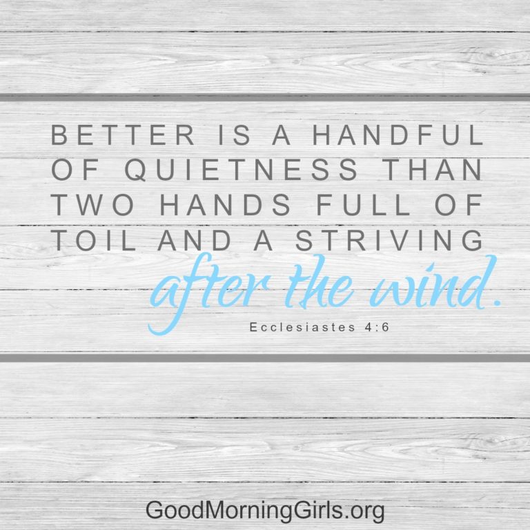 Good Morning Girls Resources {Ecclesiastes 3 & 4} - Women Living Well