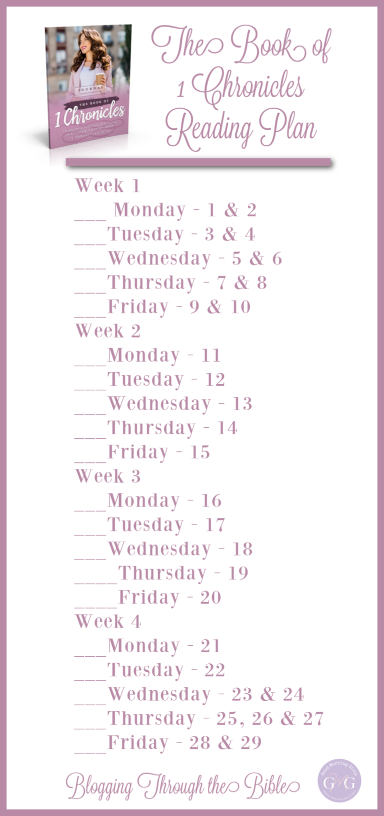 Good Morning Girls Resources for the Book of 1 Chronicles - Women ...