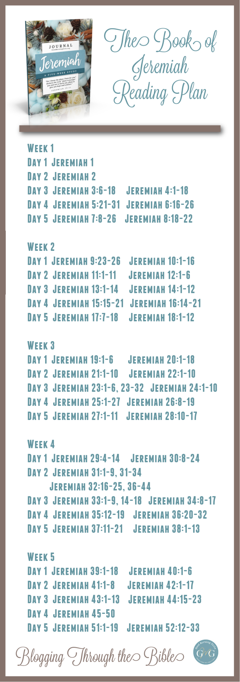 Jeremiah: Week 3 (Good Morning Girls Resources) - Women Living Well