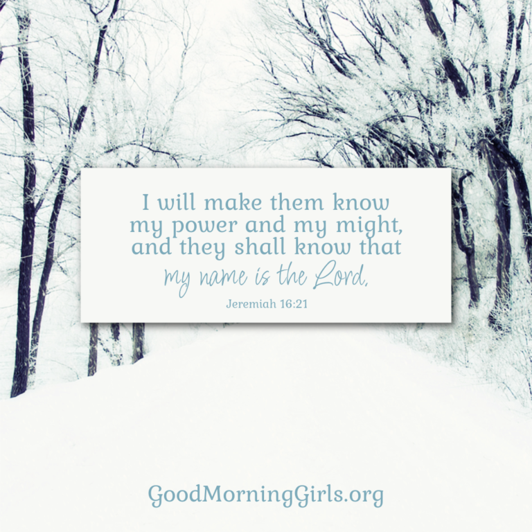 Jeremiah: Week 2 (Good Morning Girls Resources) - Women Living Well