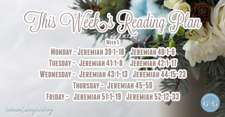 Jeremiah: Week 5 (Good Morning Girls Resources) - Women Living Well